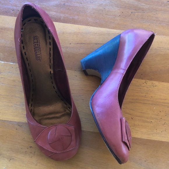 Seychelles | Shoes | Seychelles Pink Leather Wedge Platform Heels Retro ...